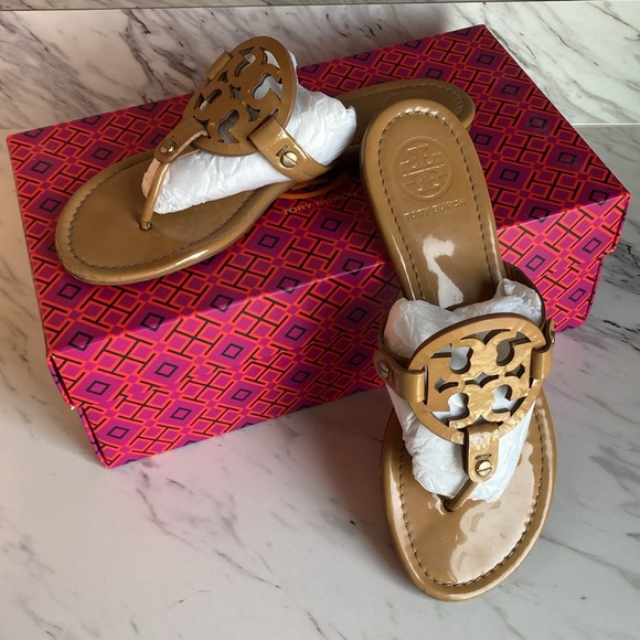 Tory Burch | Shoes | Tory Burch Nude Patent Leather Miller Sandal ...